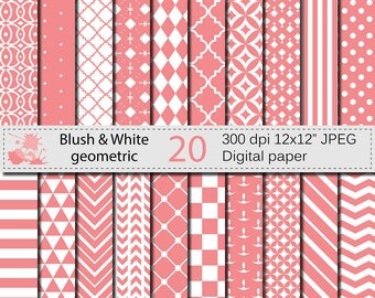 SALE 50% Pastel Geometric Digital Paper Set by VRDigitalDesign