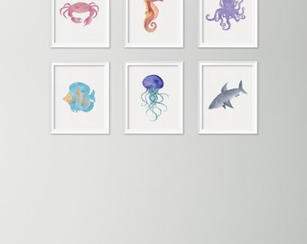 Sea creature print | Etsy