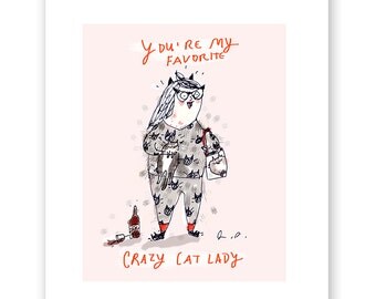 Cards for the moderately crazy cat lover. by jamieshelman on Etsy