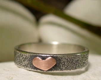 Heart wedding band | Etsy