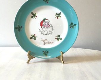 Santa plate | Etsy