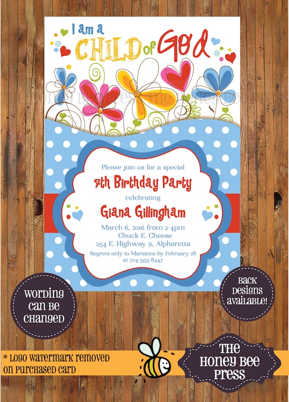 Christian Birthday Invitation Religious invitation Child