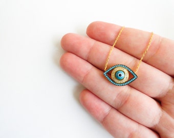 Evil eye jewelry turkish eye bracelet hamsa hand by Handemadeit