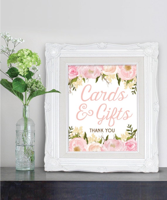 Gifts and Cards Table Sign File 8x10 Printable