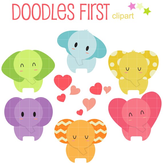 Cute Elephant Ears Clip Art for Scrapbooking Card Making