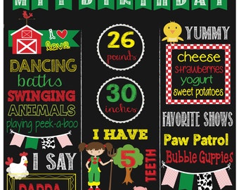 Farm animals poster | Etsy