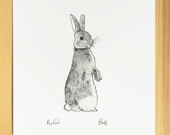 Hare print | Etsy