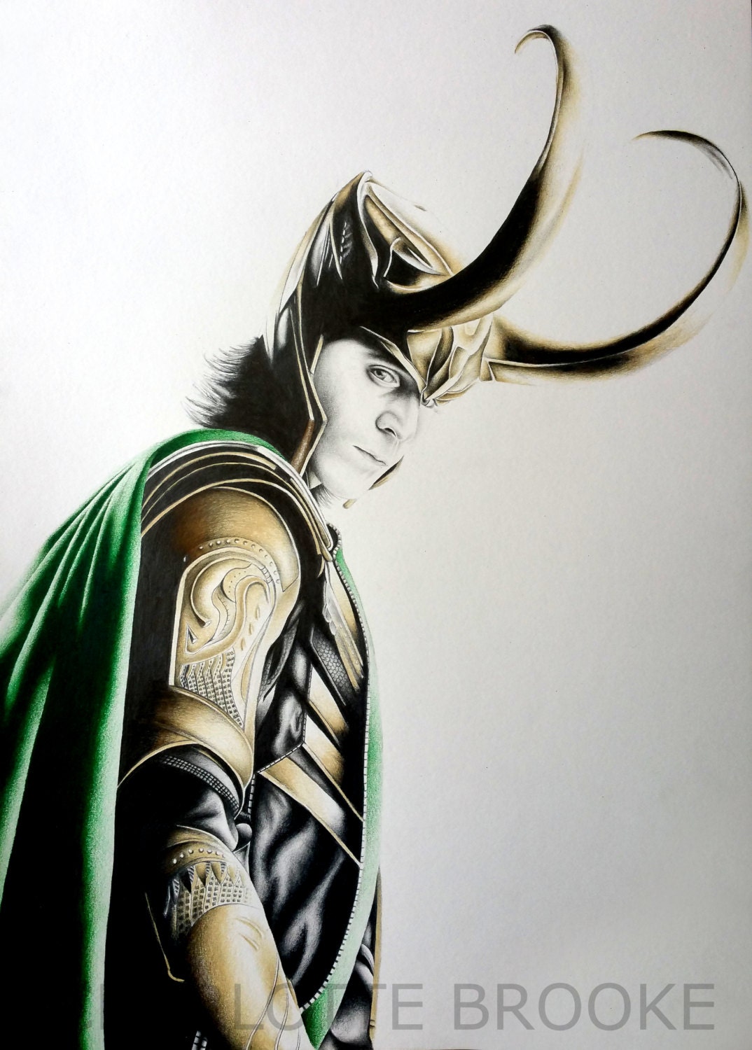Loki Pencil Portrait Drawing Print