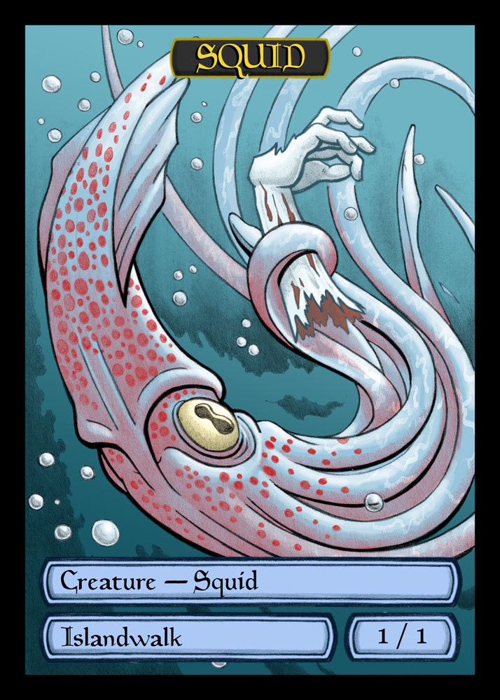 MTG Squid Token by DevilishRogueGames on Etsy