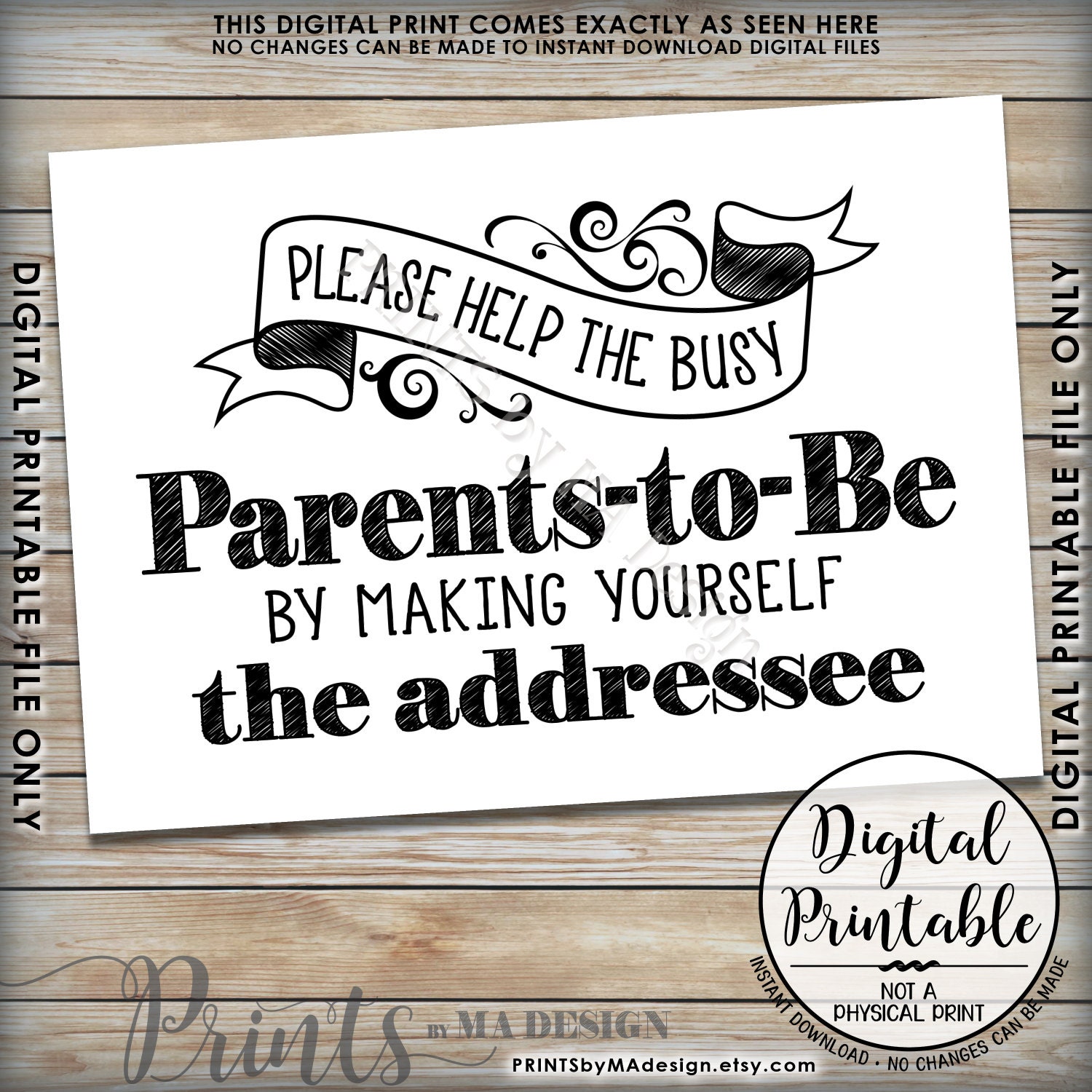 Baby Shower Address Envelope Sign, Help the Busy Parents-tob-be, Baby ...