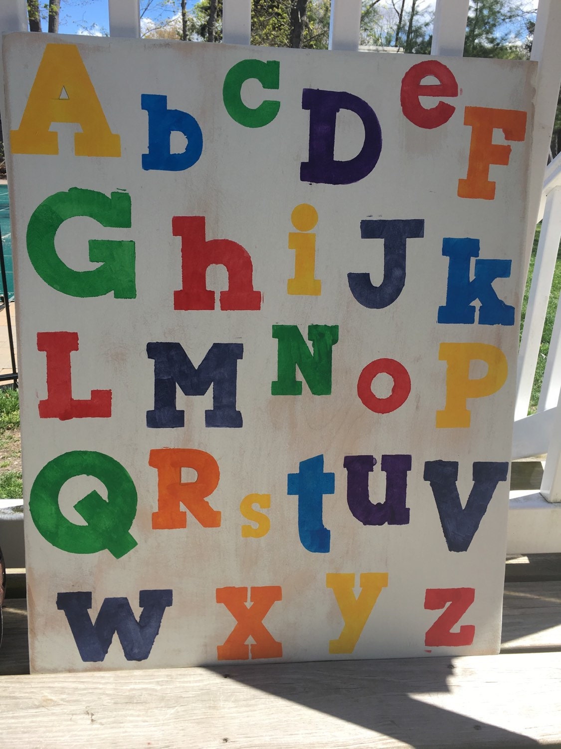 Wooden alphabet sign by Obbieshobbies on Etsy