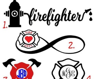 Firefighter decal | Etsy
