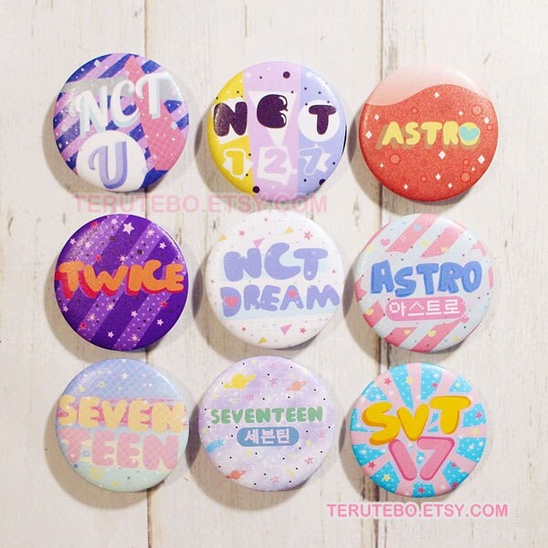 KPOP pins button fx btob b.a.p big bang red velvet by TeruTebo