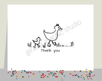 Duck thank you card | Etsy