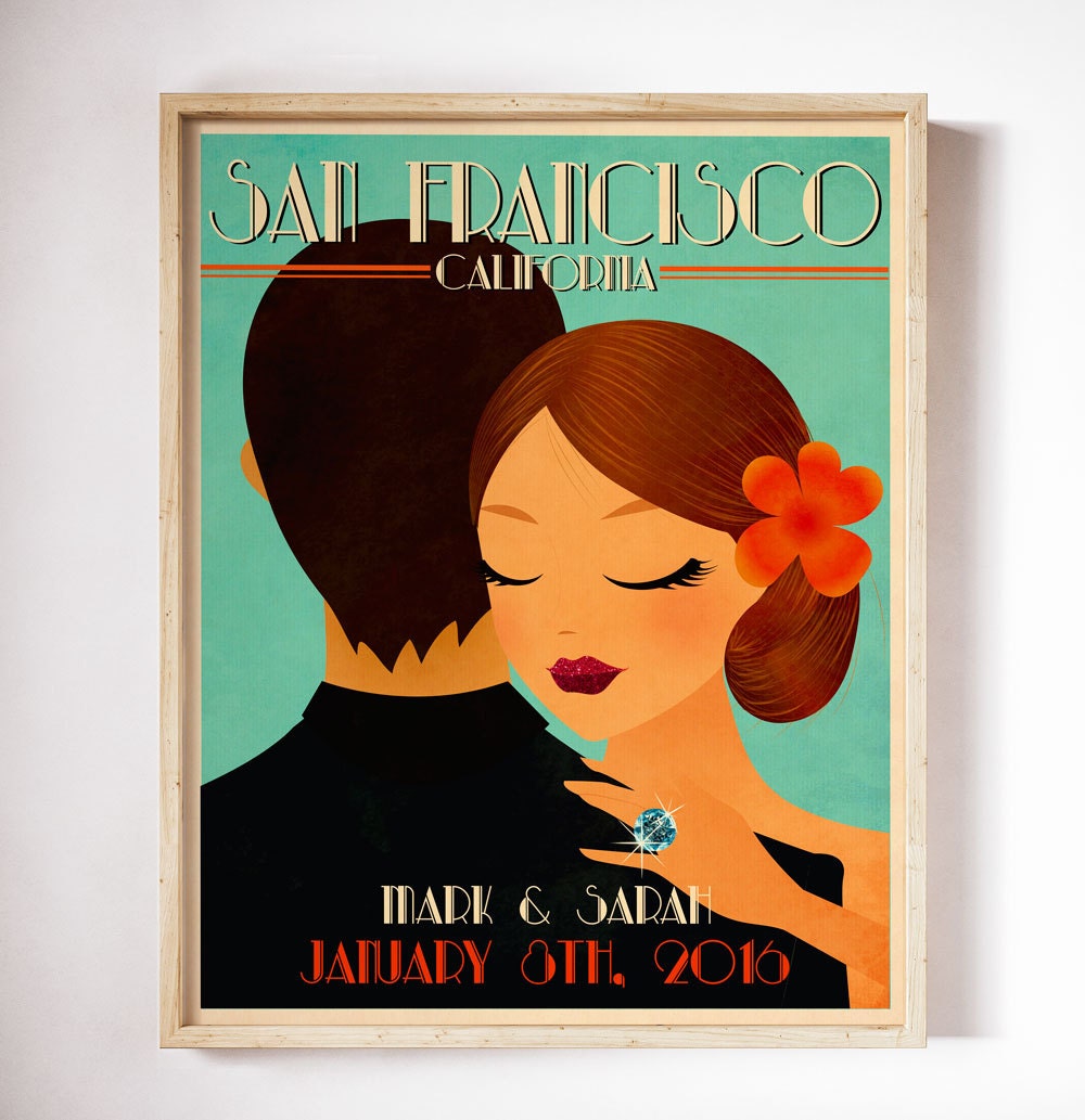Personalized Vintage Wedding Poster Retro Wedding Poster Retro