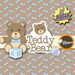 Teddy Bear Digital Paper Clipart Blue : TEDDY BEAR