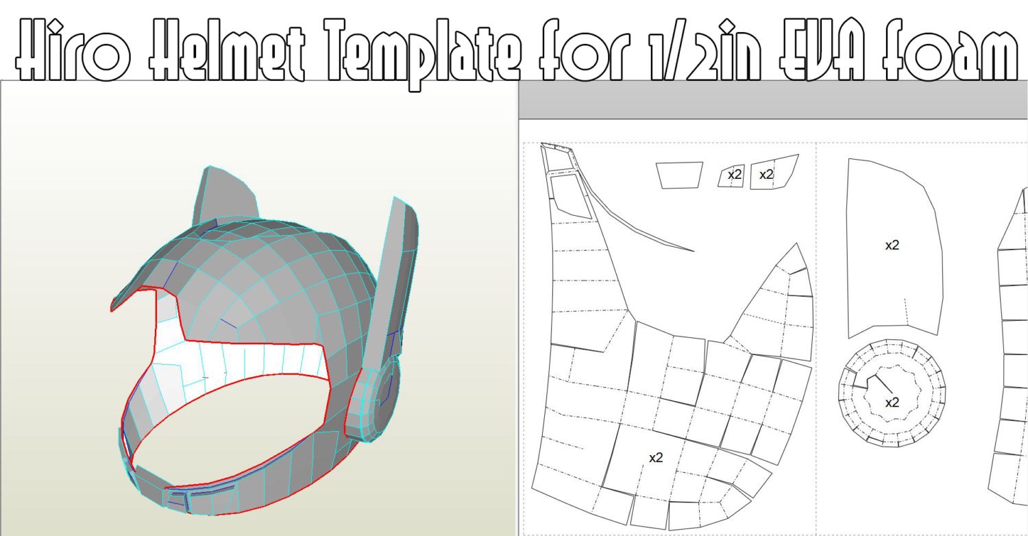 Hiro Helmet Template EVA Foam