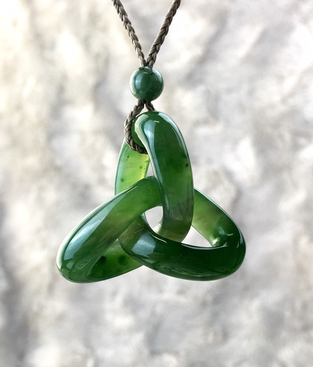 Canadian Nephrite Jade Celtic Pendant Jade Necklace Green
