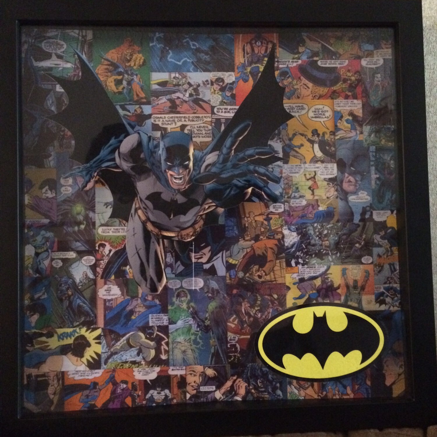 ON SALE Batman Shadowbox Collage 13x13 Batman Series