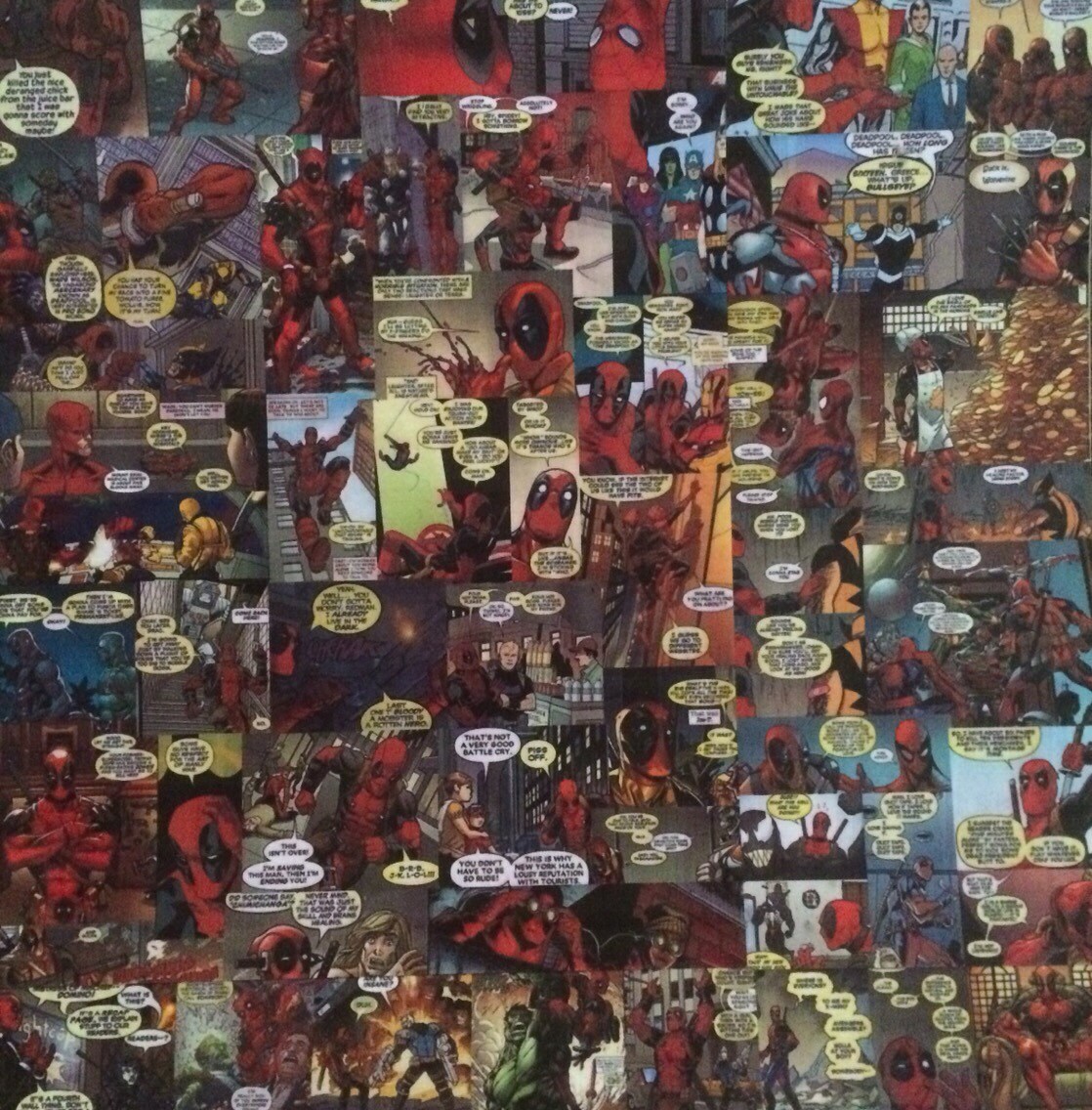 Deadpool Shadowbox Collage 13 x 13 Marvel by SKirbyCreations