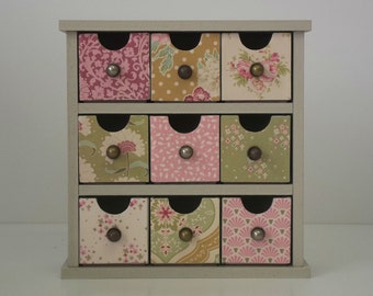 Items similar to chest of drawers. mini 5 drawer chest- decoupage and ...