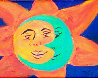 Sun face painting | Etsy