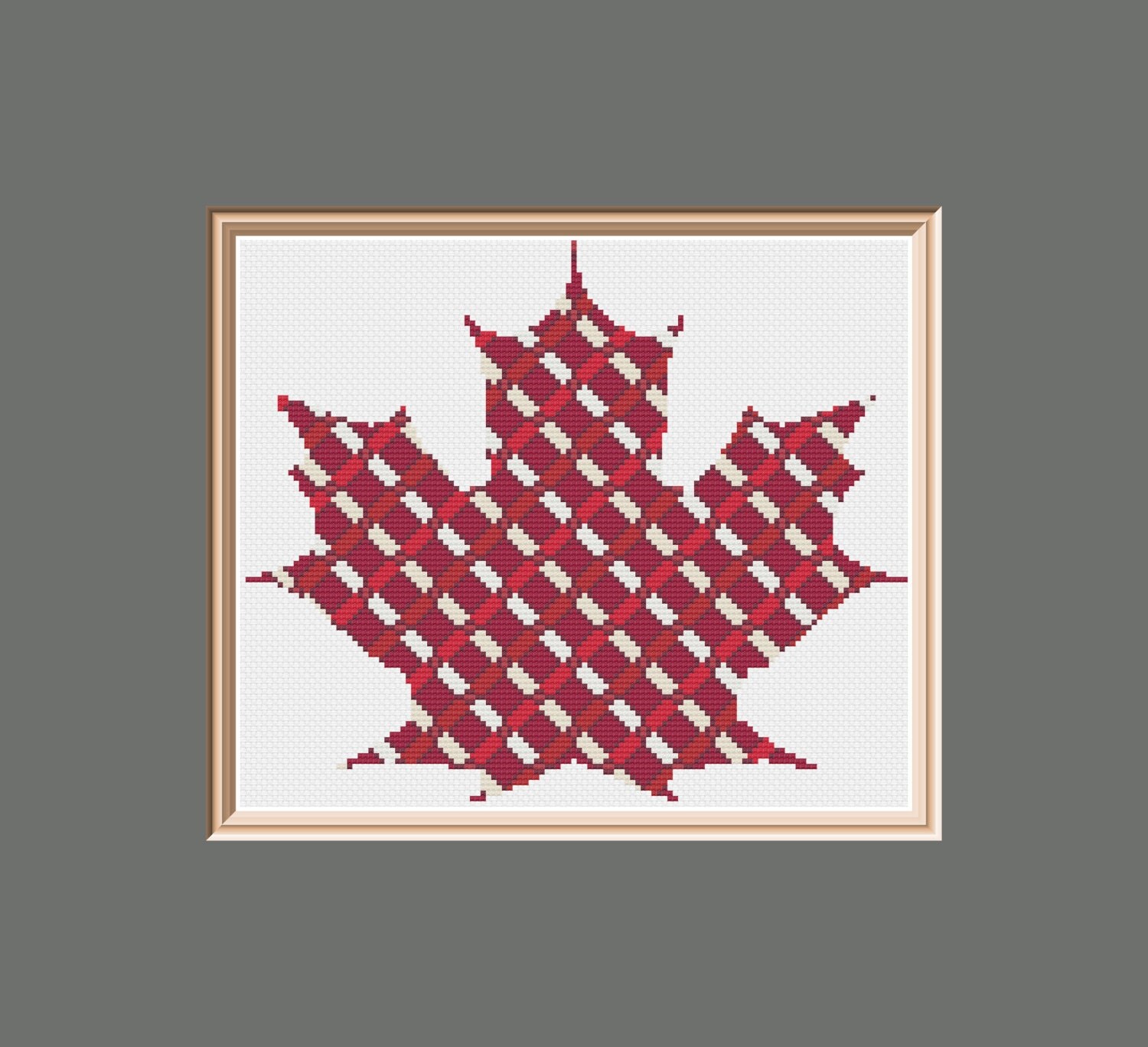 Oh Canada Maple Leaf Cross Stitch Pattern PDF for instant