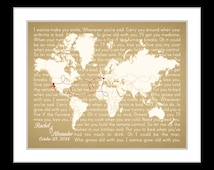 Unique song lyrics gift related items | Etsy