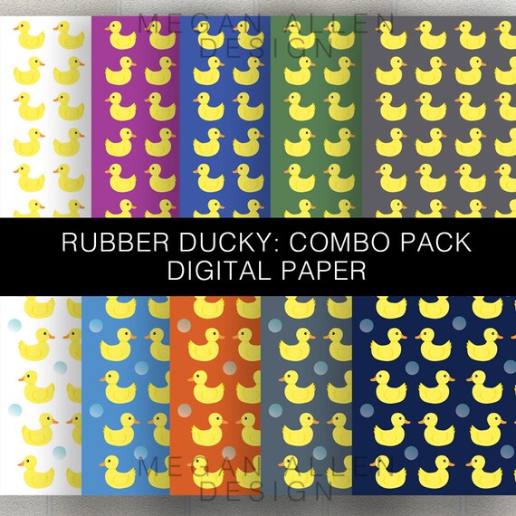 Digital Paper Rubber Ducky Scrapbooking Paper by MeganAllenDesign