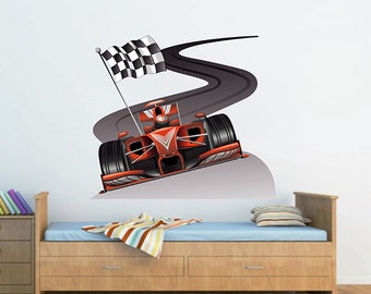 Race car wall decals | Etsy