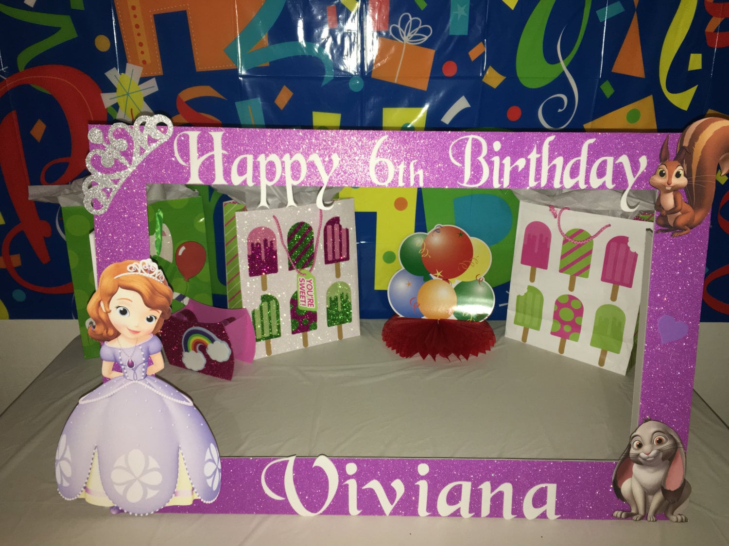 sofia the first party photo booth frame