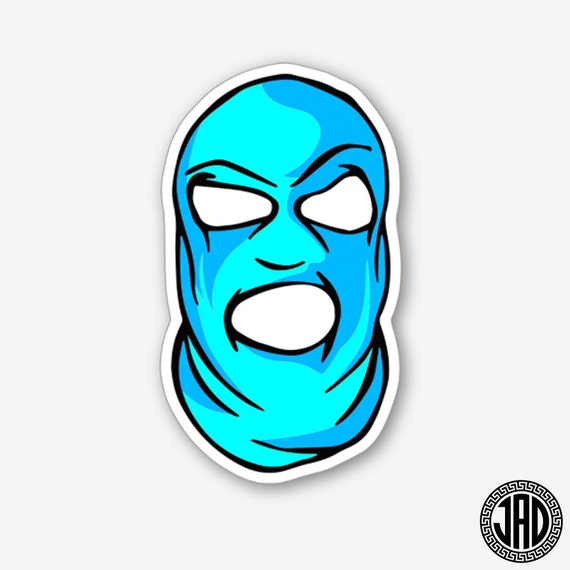 Items Similar To Blue Ski Mask Die Cut Sticker On Etsy