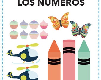English/Spanish Poster Pack Numbers Animals Colours and