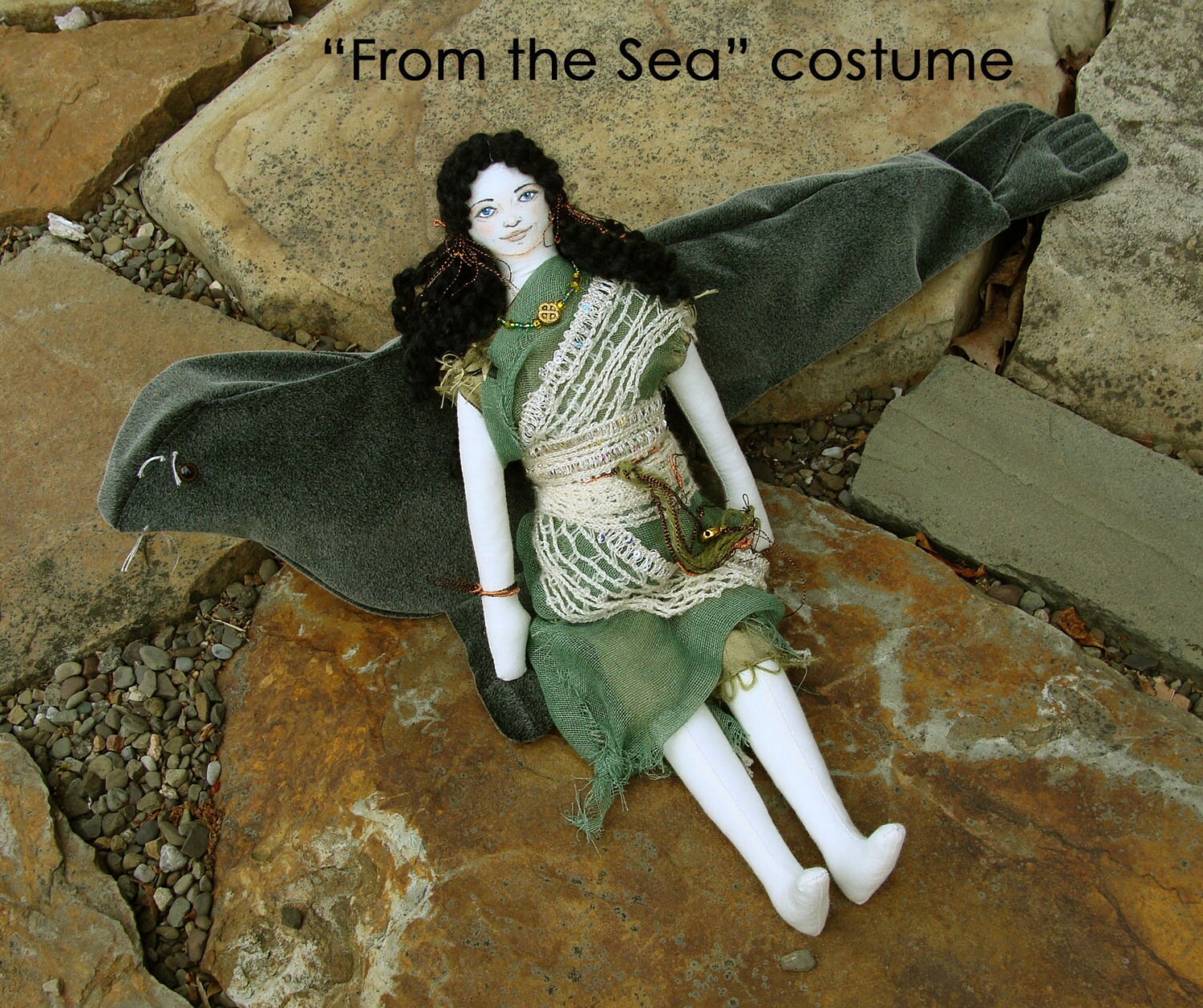 Made to Order Selkie girl mythical seal legend art doll