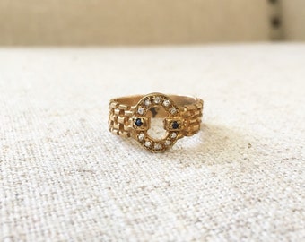 Diamond chip ring | Etsy