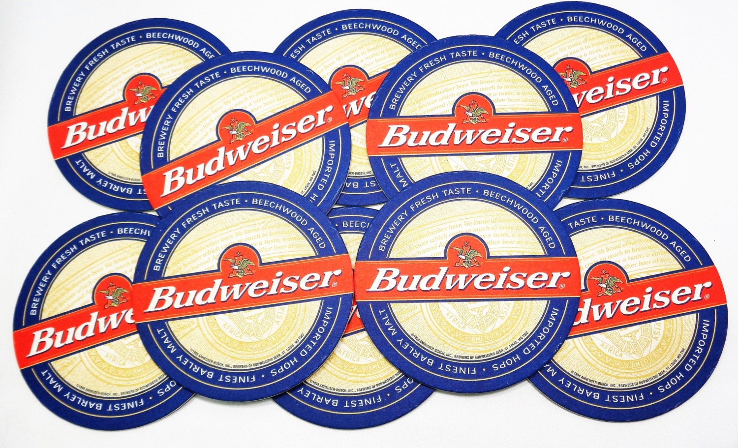 Vintage Mint Budweiser Coasters Set of 12