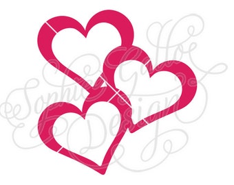 Chevron Heart Valentine Monogram SVG DXF digital download file