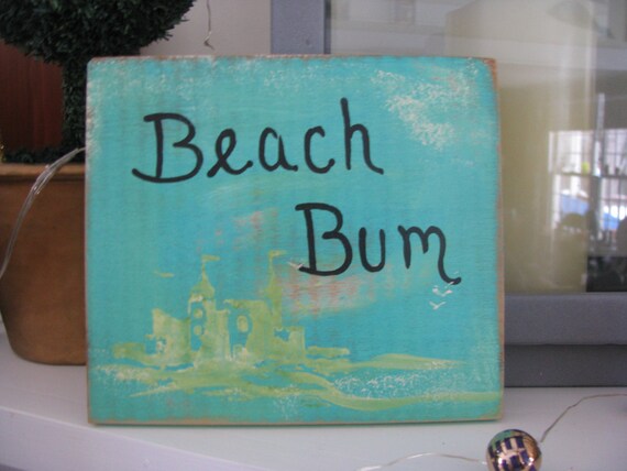 Beach Bum Handpainted Sign