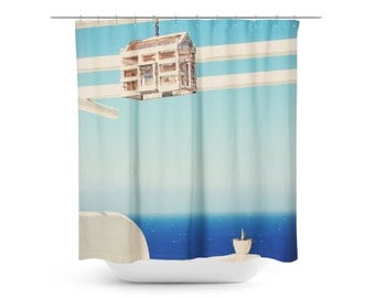 Greek shower curtain | Etsy