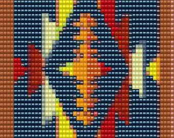 Aztec 1 Peyote or Loom Bracelet Beading Pattern for Advanced