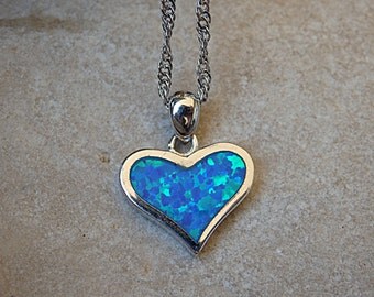 Unique opal heart necklace related items | Etsy