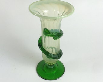 Uranium glass vase | Etsy