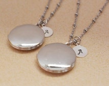 personalized silver locket, friendship locket, plain locket pendant ...