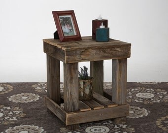 Rustic end table | Etsy