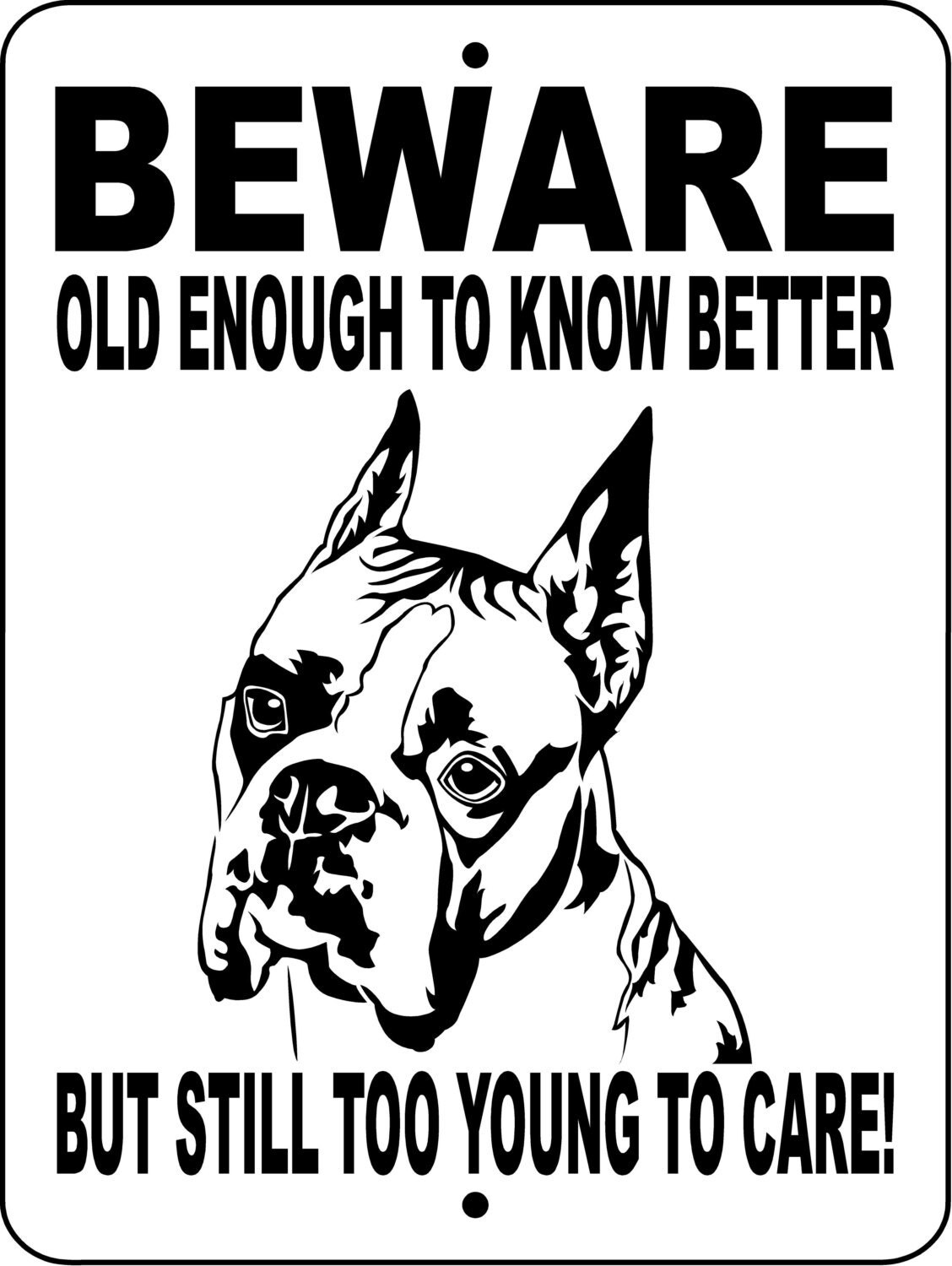 BOXER Dog Sign 9x12 ALUMINUM boldbx1