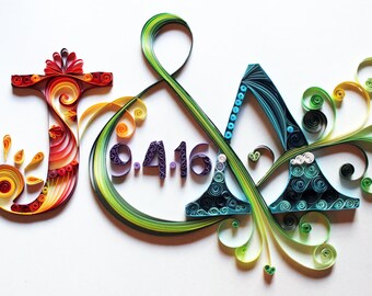 Quilled monogram | Etsy