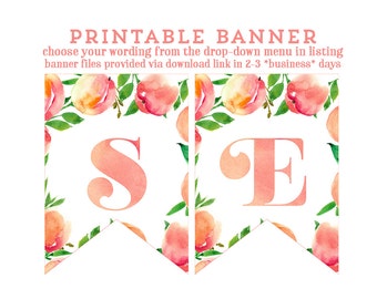 Peach banner | Etsy