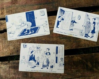 Items similar to Vintage Humorous Postcard 1940s, Funny Vintage ...