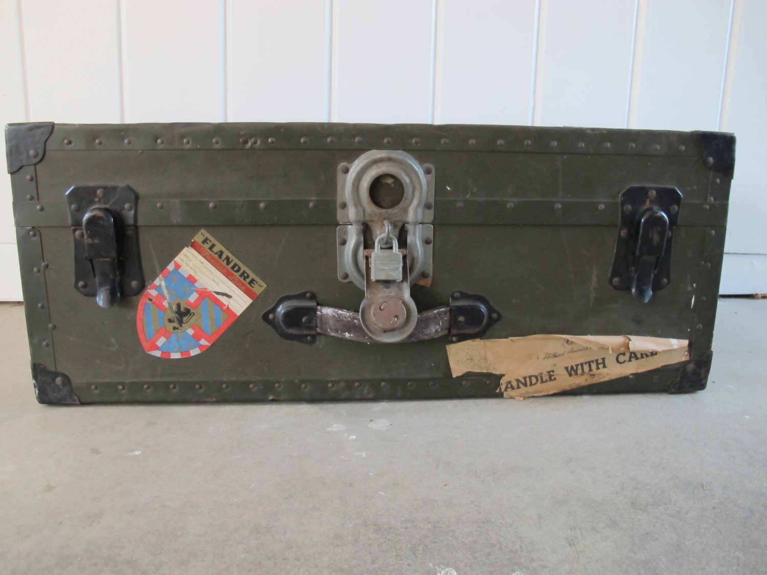 Vintage Military Trunk with Tray and Original Travel Stickers – Haute Juice