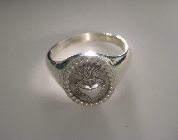 Sacred Heart silver ring